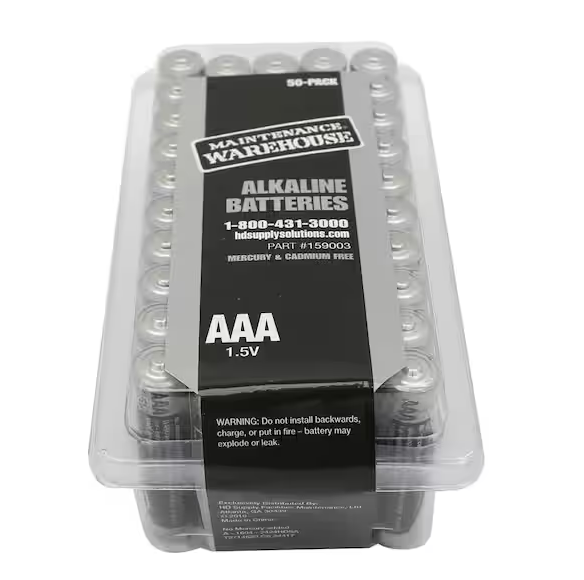 NEW Maintenance Warehouse AAA Alkaline Battery (50-Pack) – The Warehouse Liquidation