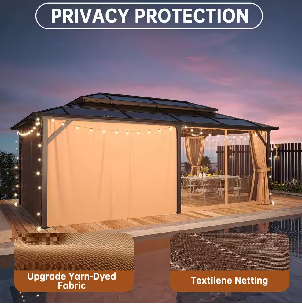 New Replacement Netting for 12 FT X 20 FT Gazebo! Could be used on sma ...