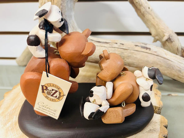 NEW IN BOX Classic Pozy Bears, Hand-Crafted Solid Wood Figurine, Colle ...