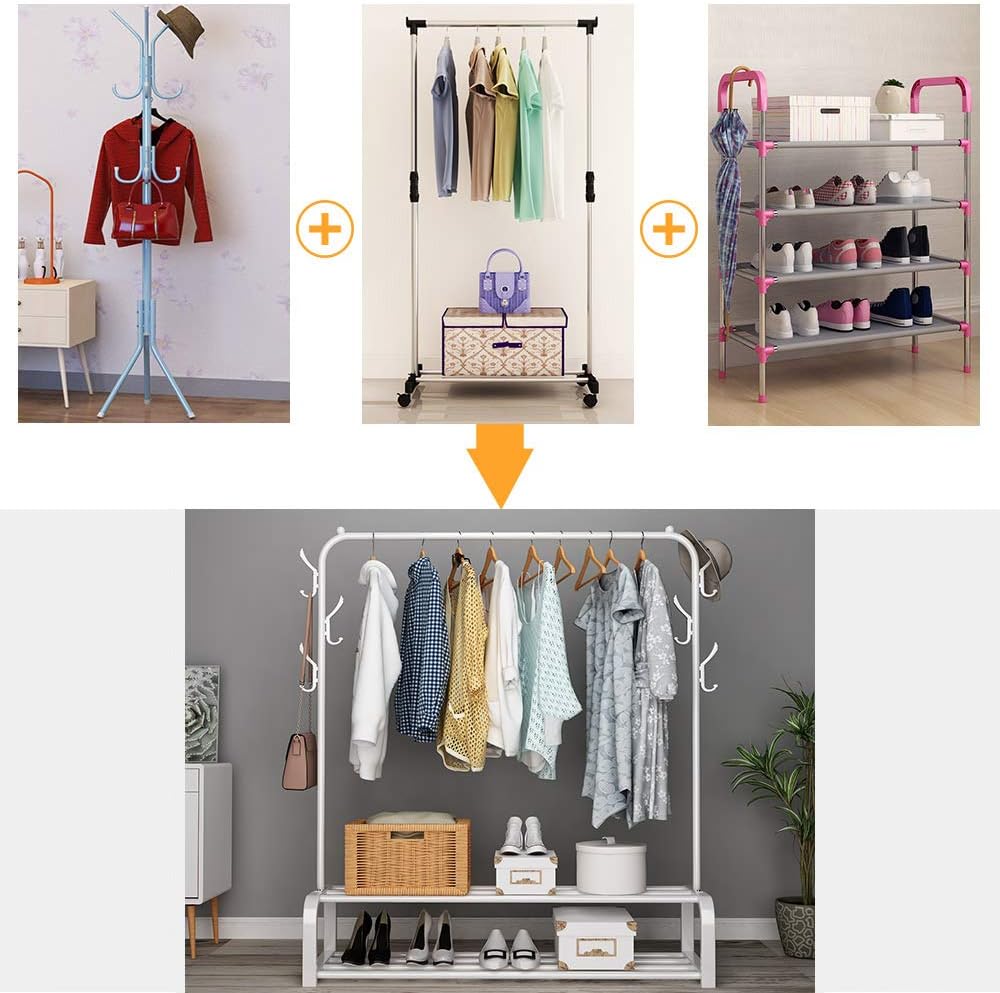 NEW Retails $97, UDEAR Garment Rack Free-standing Clothes Rack with To ...
