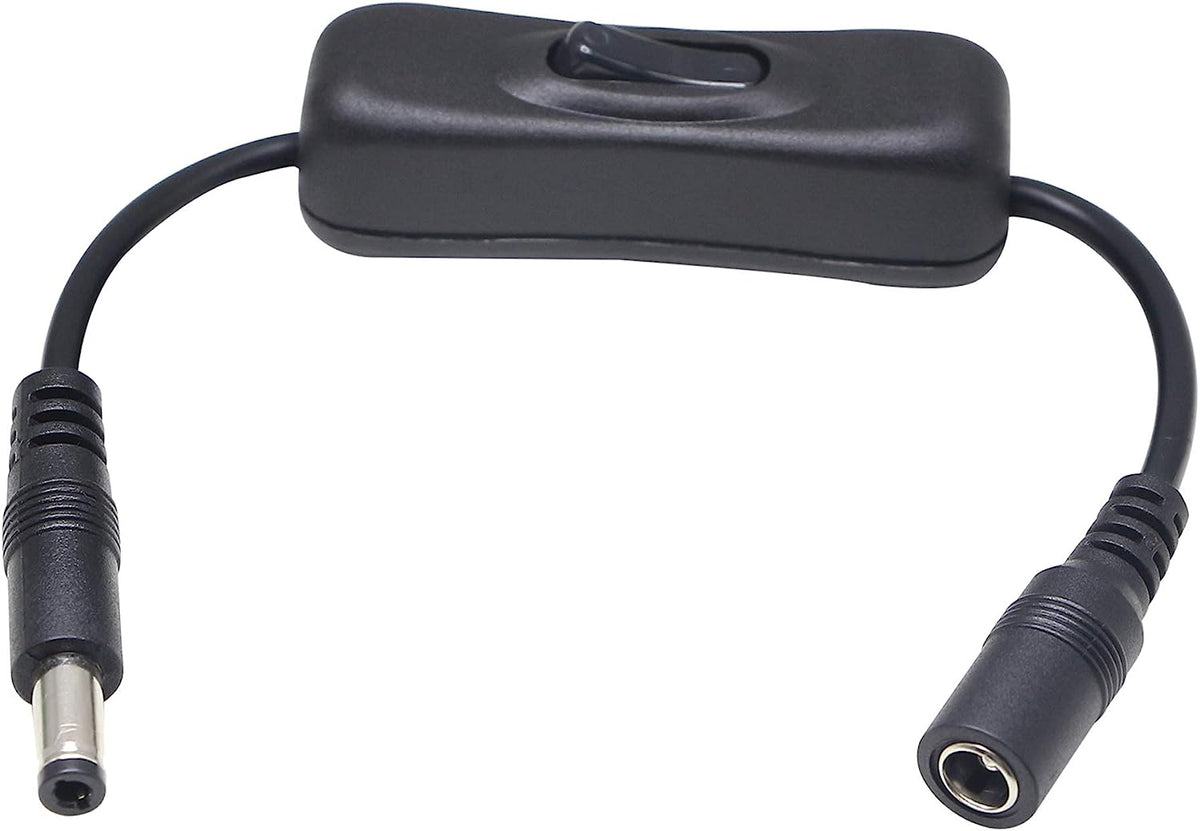 NEW 20cm DC 5.5mm x 2.5mm Male to Female Inline DC Power Extension Cab ...