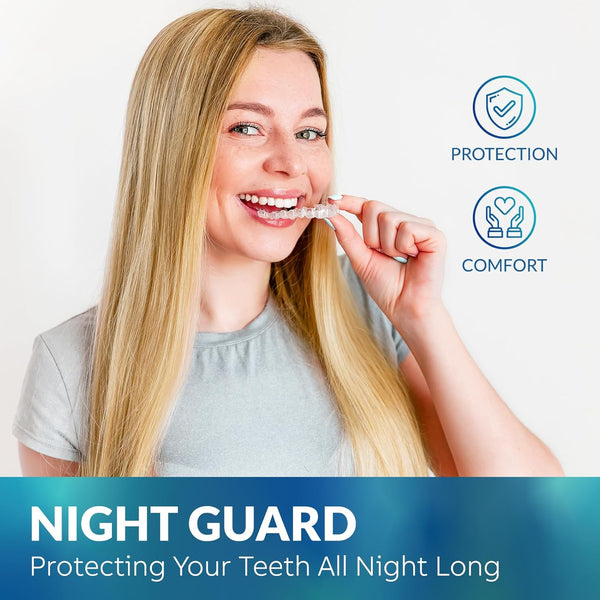 NEW Mouth Guard for Grinding Teeth with 12 Cleaning Tablets, Night Gua ...