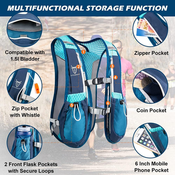 NEW Retails $54, UTOBEST Running Vest, 5L Hydration Vest Lightweight ...