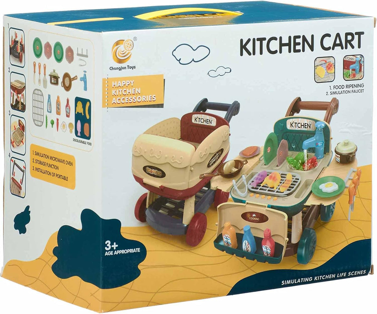 NEW Toy Kitchen Cart with Accessories - Multi Color – The Warehouse ...