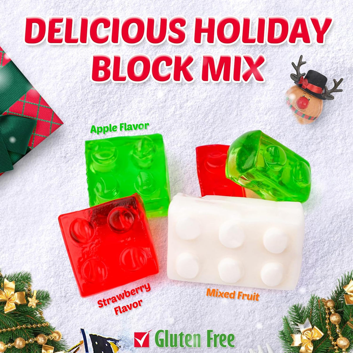 NEW Amos 4D Christmas Candy Gummy Blocks Seasonal Edition, Christmas G ...