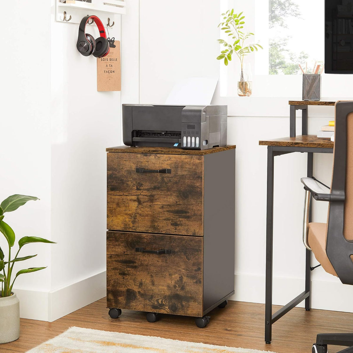 NEW Retails $103, VASAGLE 2-Drawer File Cabinet, Filing Cabinet for Ho ...