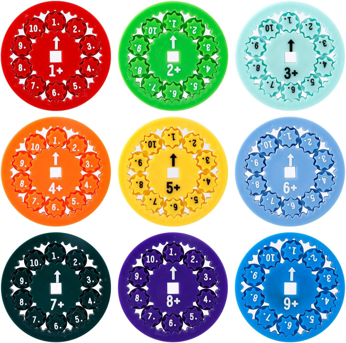 NEW 9pcs Math Fact Fidget Spinners, Colorful Math Fact Stimmers Fidget ...