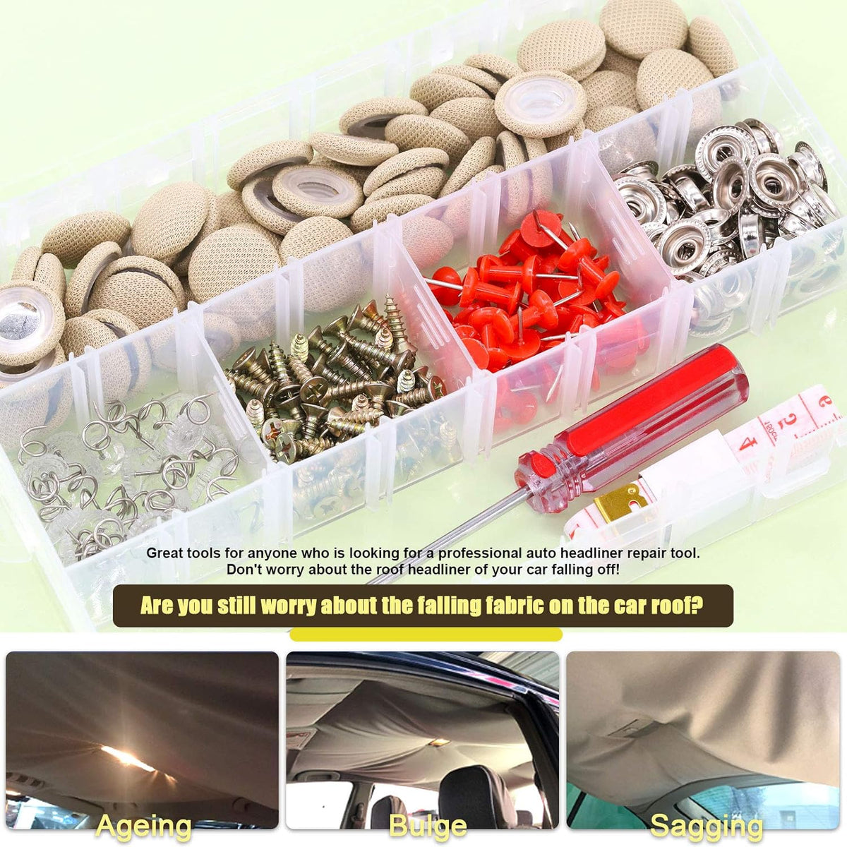 NEW Mardatt 152Pcs Car Headliner Repair Kit with Headliner Repair Butt ...