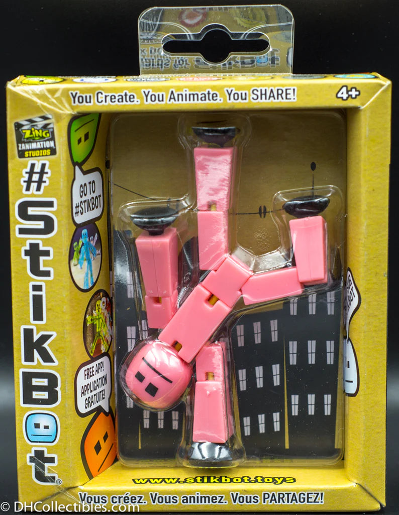 NEW StikBot Single Figure Pack - Pink - You Create. You Animate. You S ...