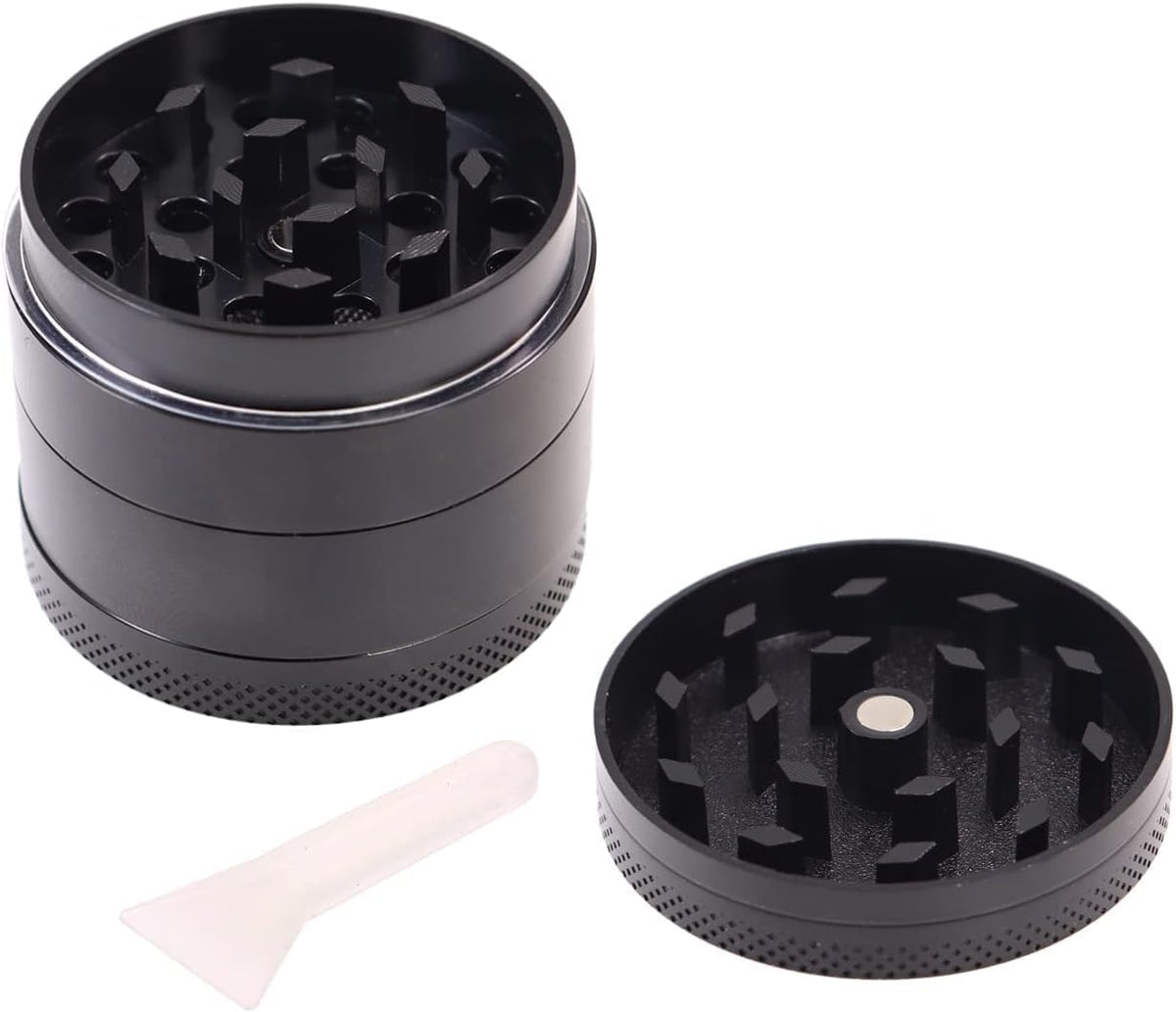 New Metal Herb Grinders | 4 Piece Black Coloured Spice Grinder (40mm ...