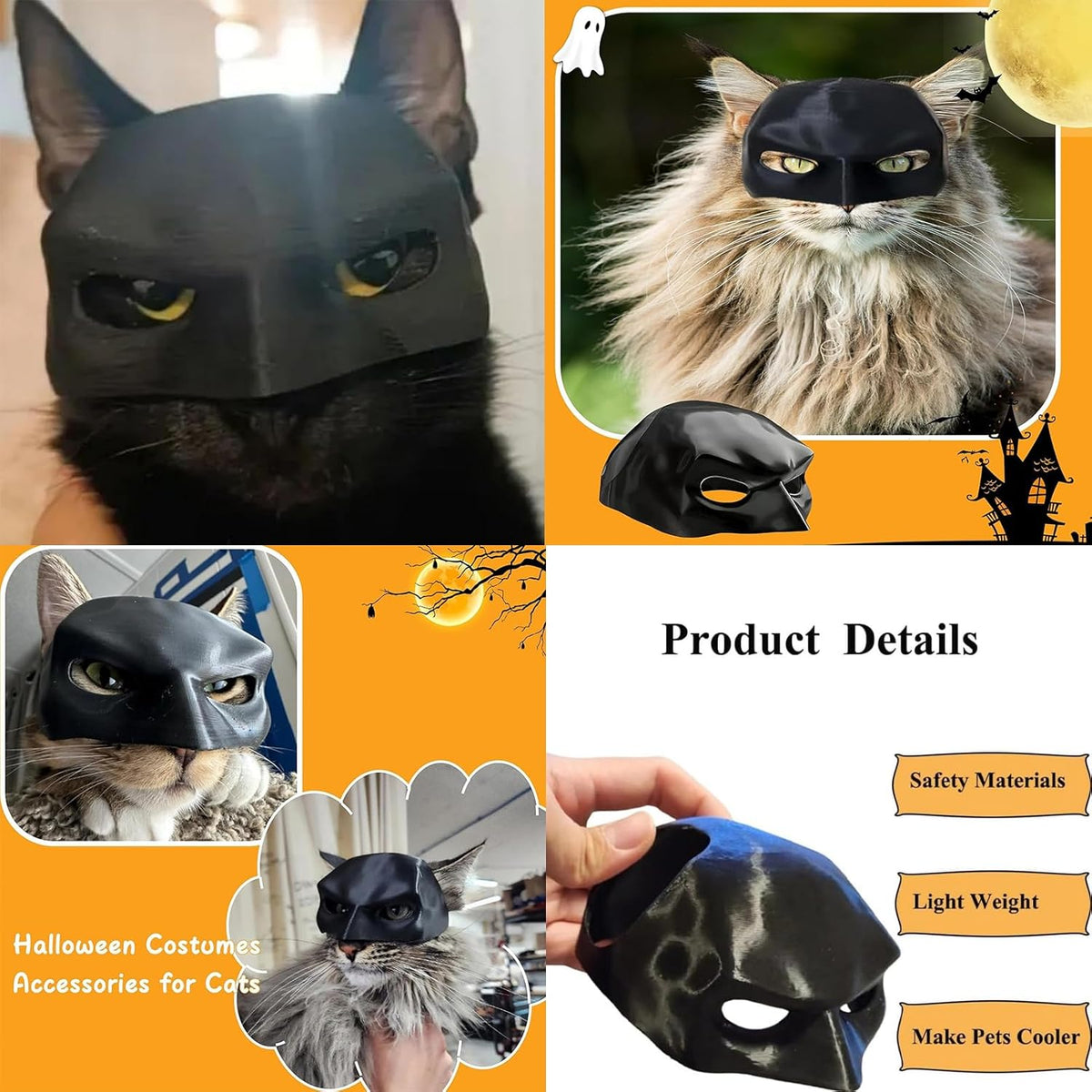 New Cat Bat Cosplay Hat, 2025 New Bat Mask for Cat, Batcat Mask, Cute ...