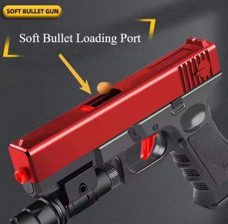 NEW G17 Manual Toy Gun with Laser Soft GEL Bullet Airsoft Outdoor Spor ...