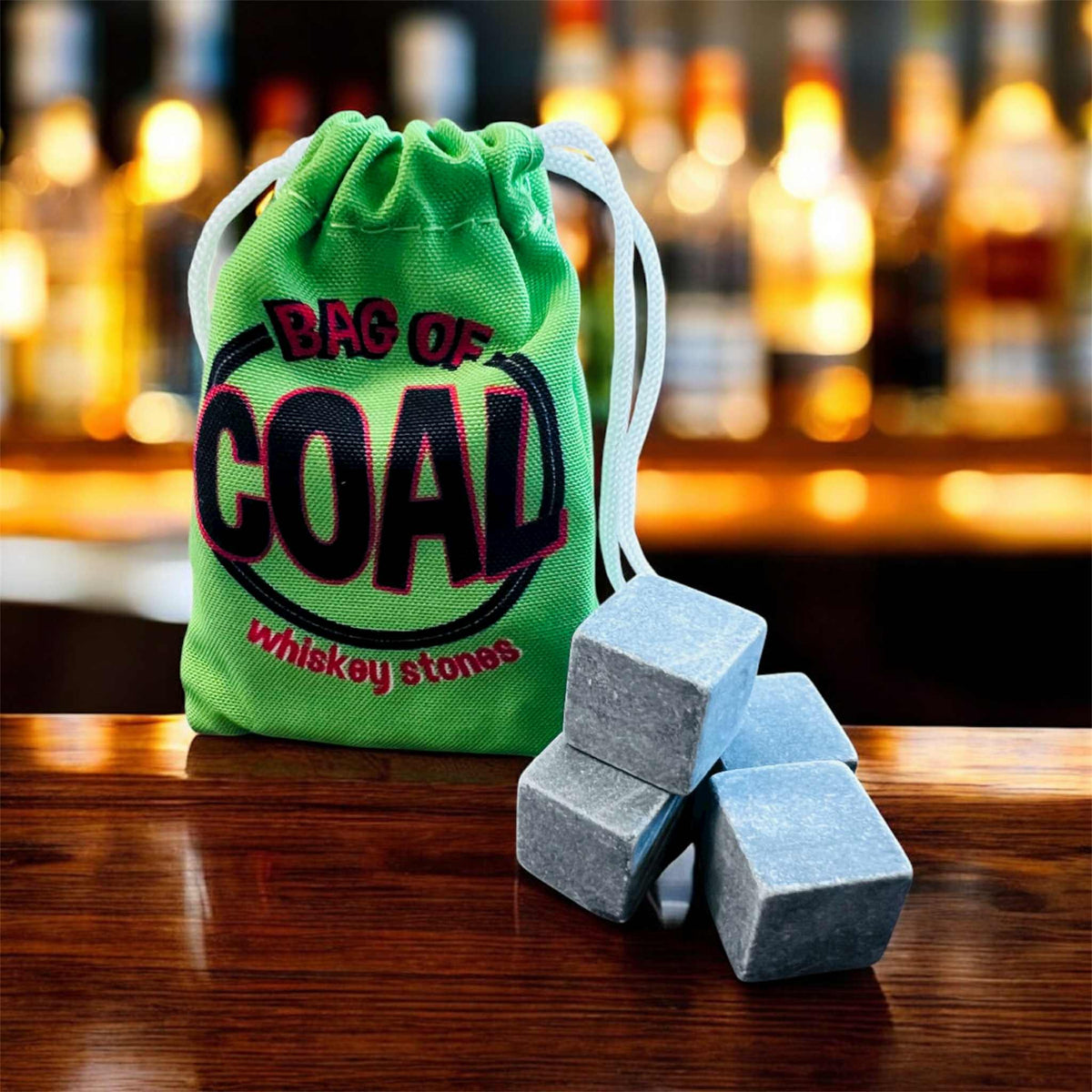 New Bag of Coal Whiskey Stones! Great stocking stuffer! Includes 4 soa ...