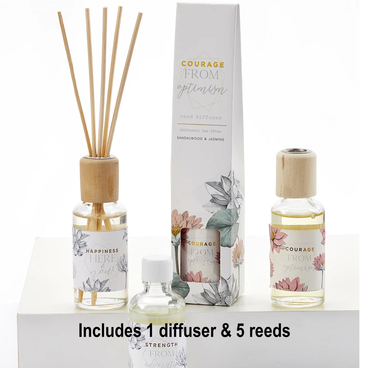 New Diffuser w/5 Reeds Courage from Optimism Sandalwood & Jasmine (Inc ...