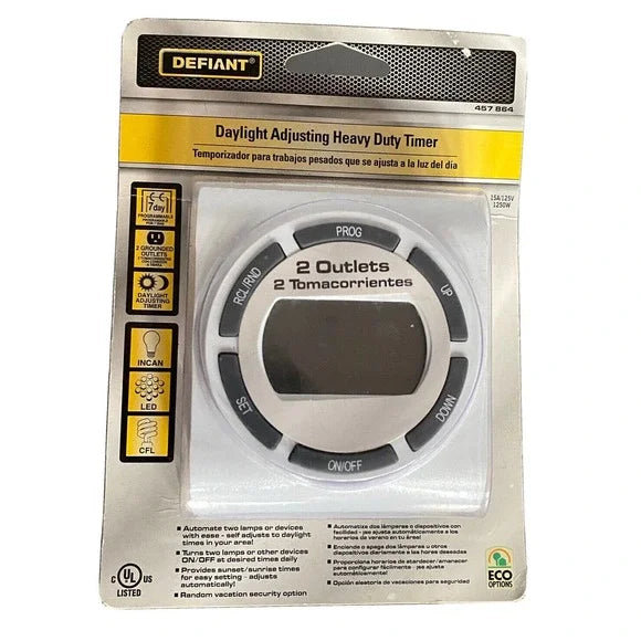 New Defiant Daylight Adjusting Heavy Duty Digital Timer 457864 7 Day P ...
