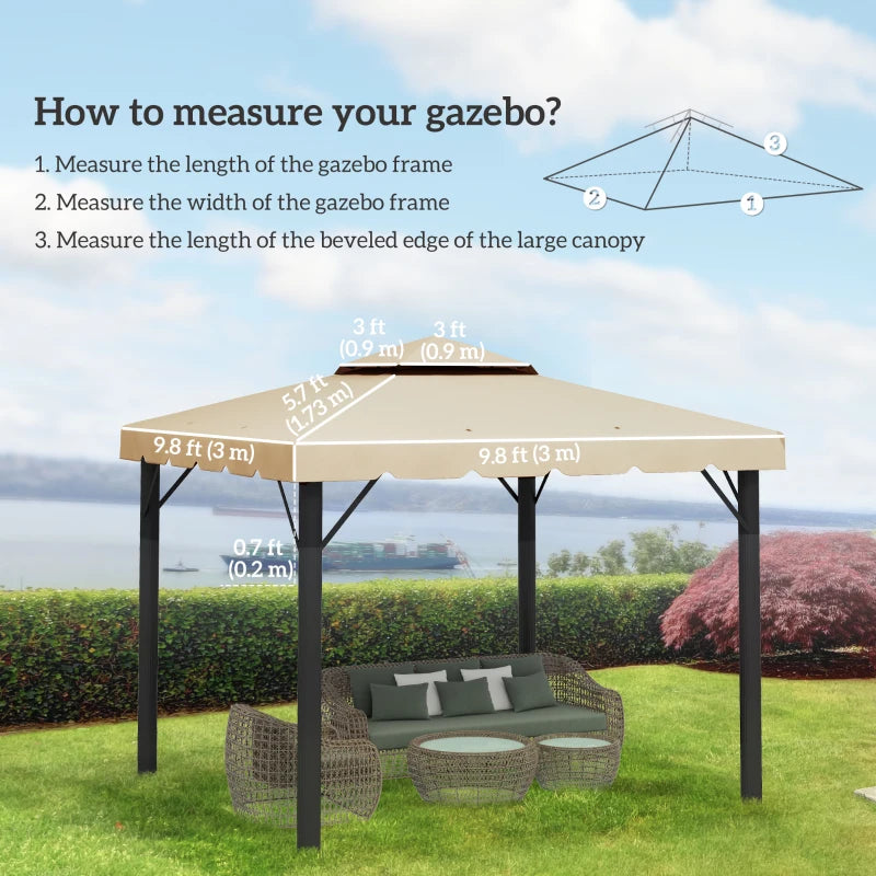 NEW Retails $110, Outsunny 10' x 10' Gazebo Replacement Canopy, Gazebo ...