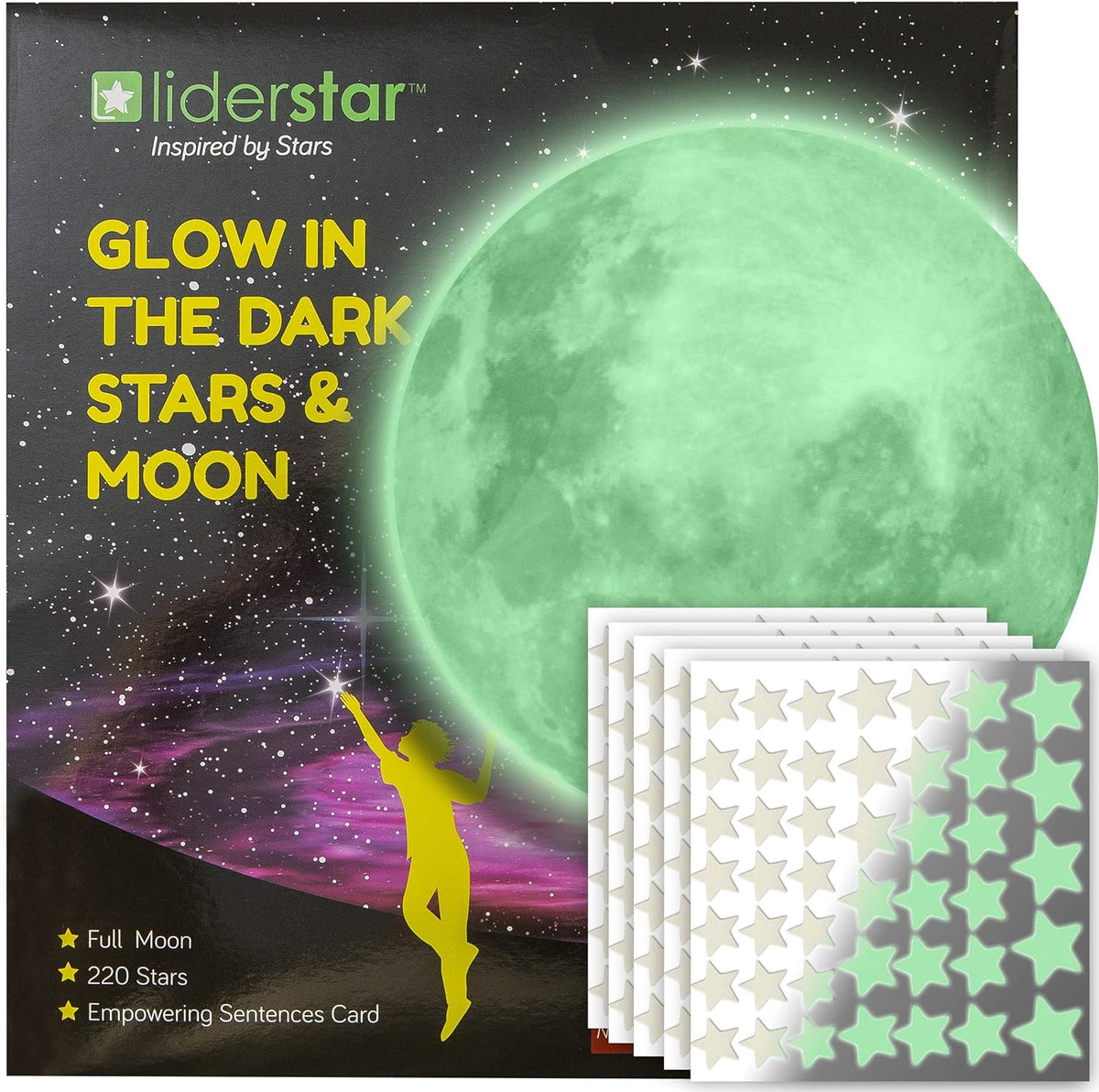 New Glow in The Dark Stars for Ceiling, Glow in The Dark Stars and Moo ...