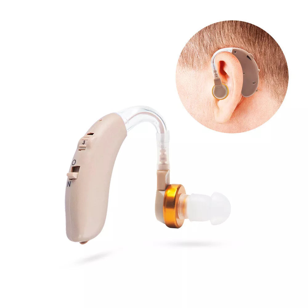 New 2×Digital Hearing Aids Kit Adjustable Behind the Ear BTE Sound Voi ...