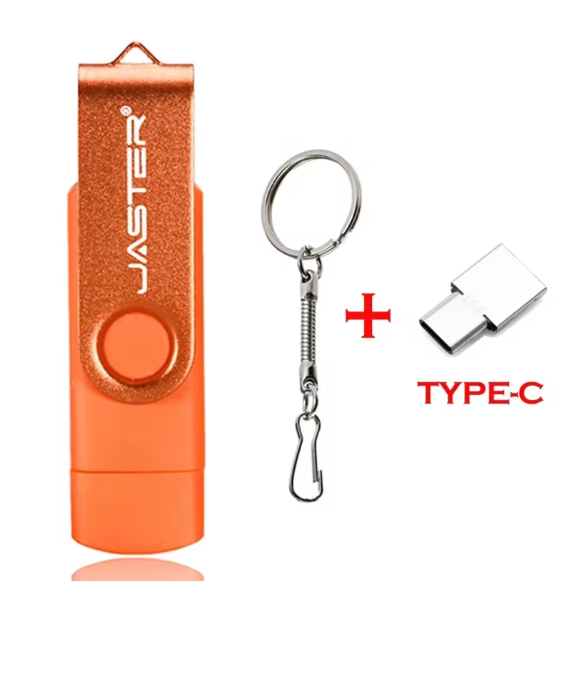 New JASTER OTG Plug & Play USB Flash Drive 128GB Free TYPE-C Adapter ...