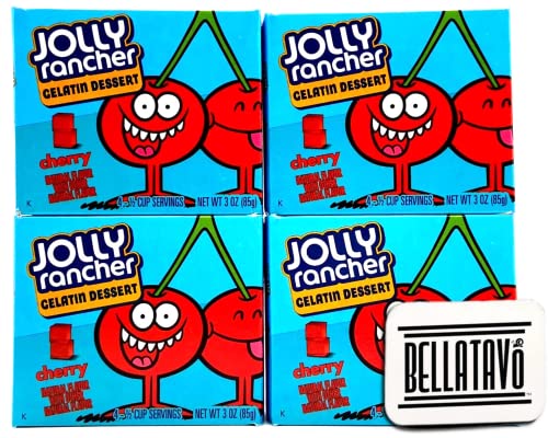 New Jolly Rancher Cherry Gelatin Dessert Jello 3 oz - Pack of 4! BB 09 ...