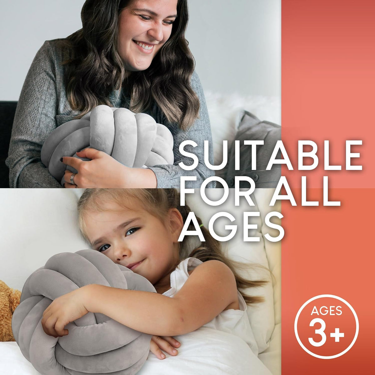 New FDMT Knot Pillow for Stress Relief - Sensory Cuddle Ball for Kids ...