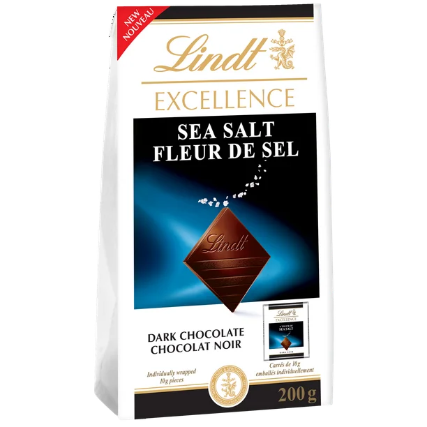 New Lindt EXCELLENCE Mini Sea Salt Chocolate Bars, 200g, Lindt EXCELLE ...