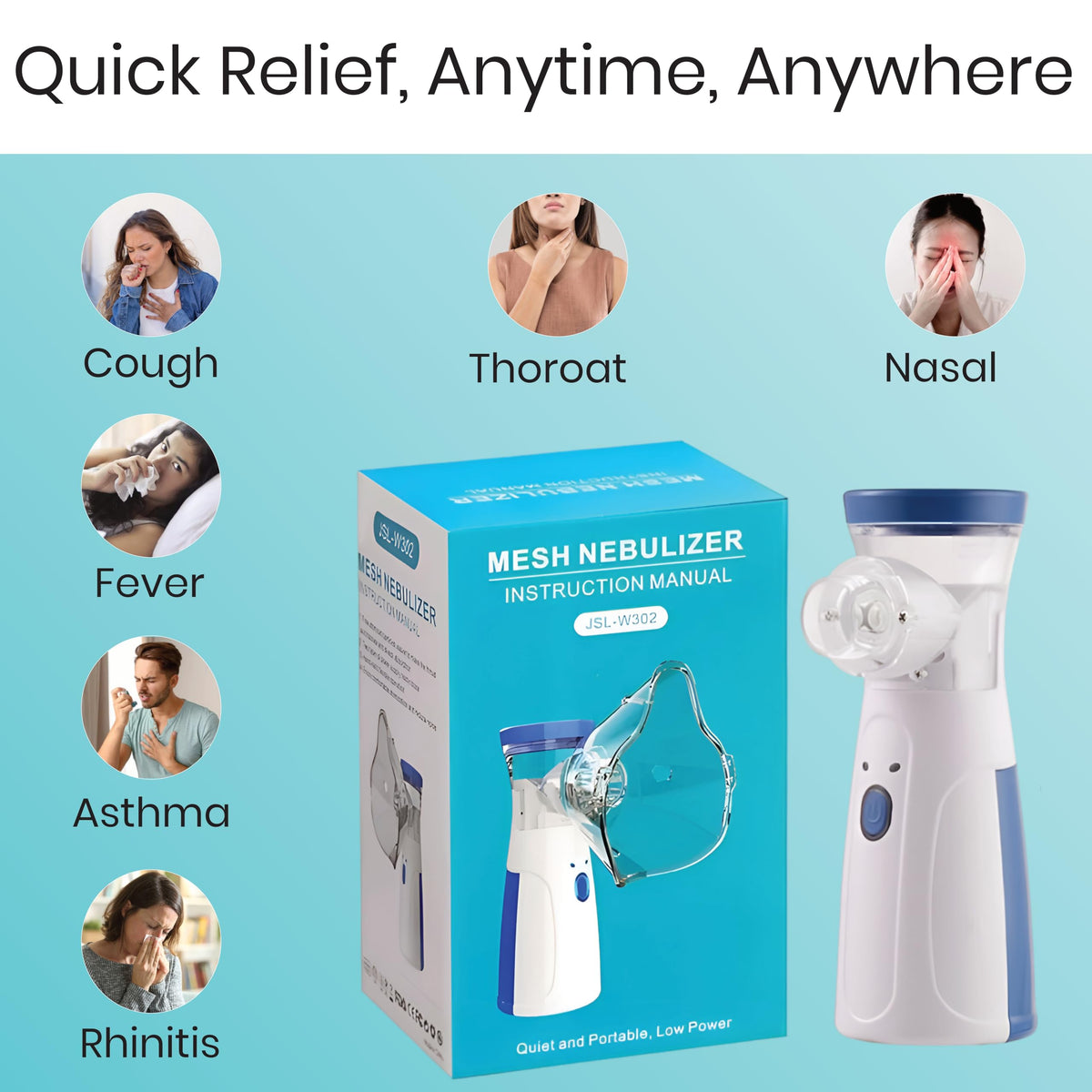 New in box! MESH NEBULIZER.(JSL-W302), designed for respiratory diseas ...