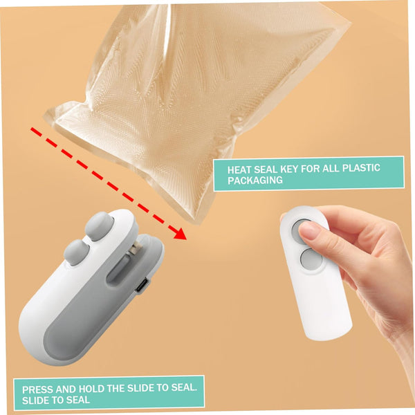 New Mini Bag Sealer 2 in 1 Heat Sealer and Cutter Portable Handheld Ch ...