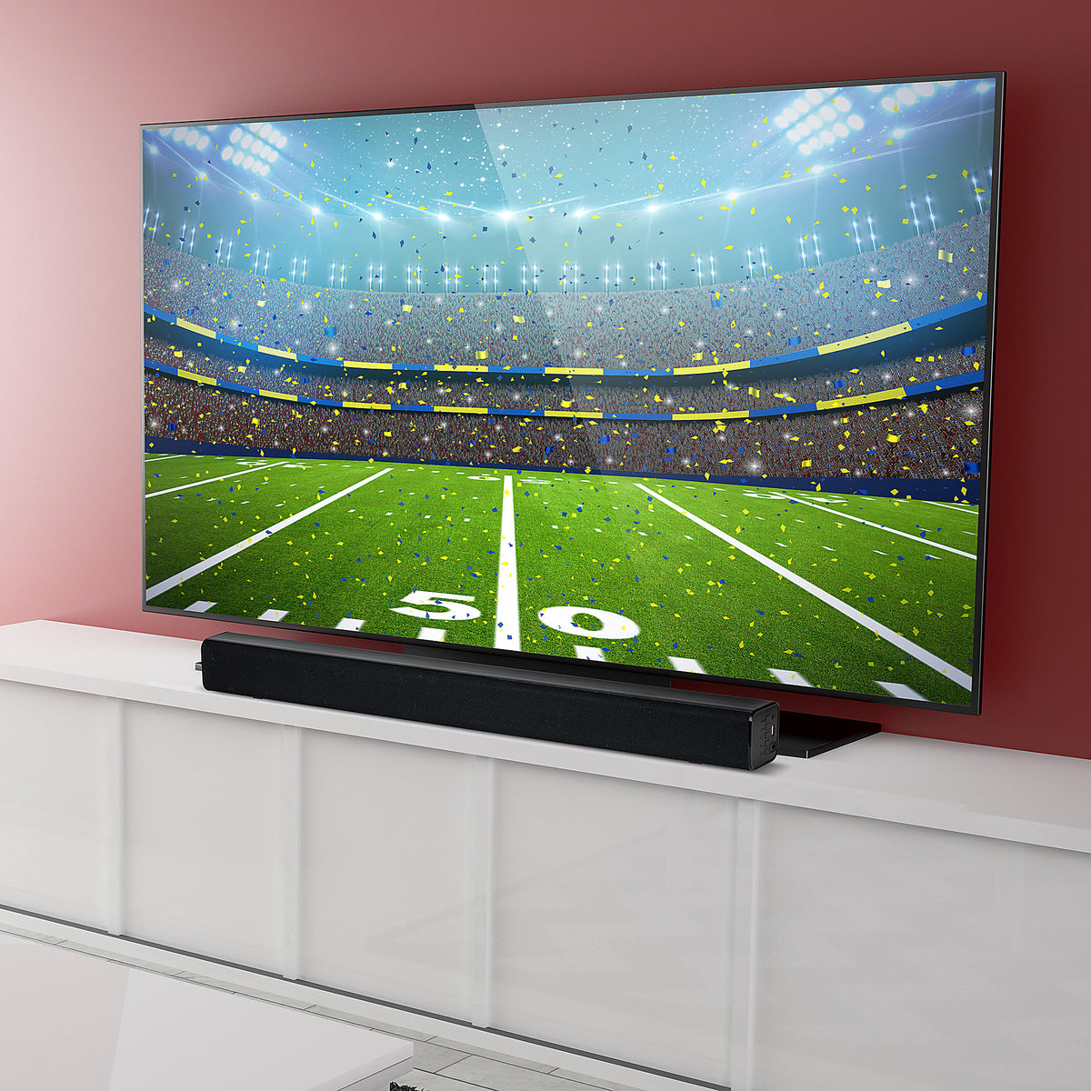 New Retails $149+ Monster 32" Freestanding Wireless Sound Bar, Black w ...