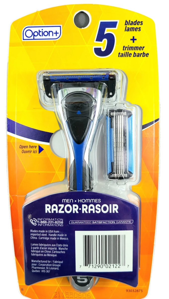 New in package! OPTION+ 5 BLADES RAZOR + TRIMMER – The Warehouse ...
