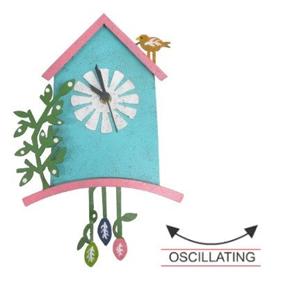 NEW OXIDOS BIRD HOUSE PENDULUM CLOCK MADE IN COLOMBIA FAIR TRADE METAL ...