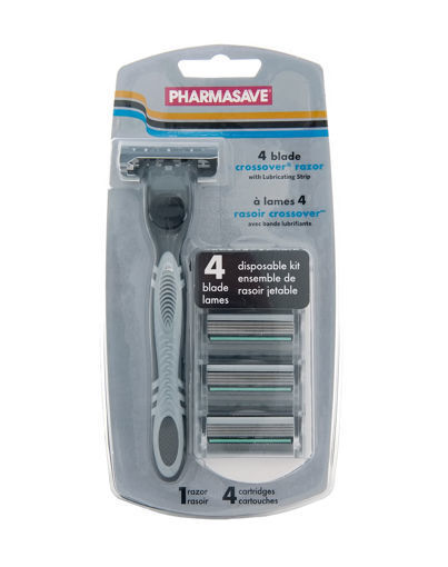 New in package! 4 Blade Crossover Razor with lubricating strip include ...