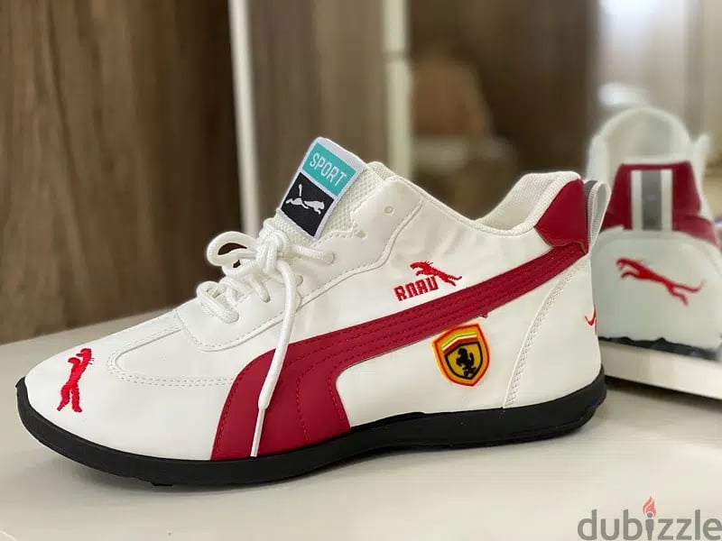 New Ultra soft faux leather UNISEX Mid-top Sneakers Red & White Sz Men ...