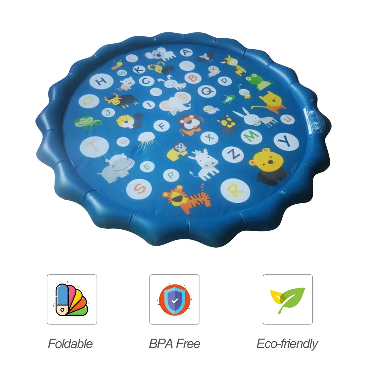 New 68 Inch Inflatable Splash Pad Sprinkler Splash Play Mat for Kids O ...