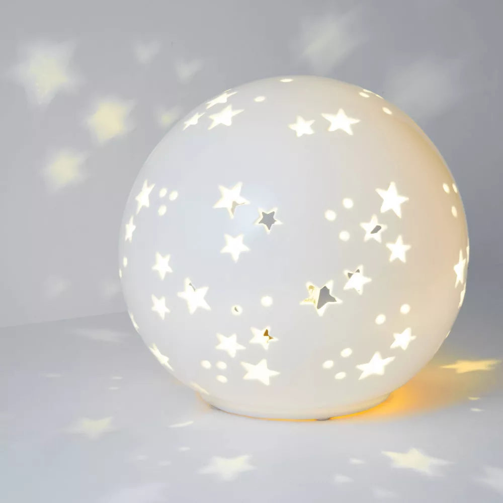 New Indoor/Outdoor Battery Operated Ceramic Starry Globe Ball Decor Li ...