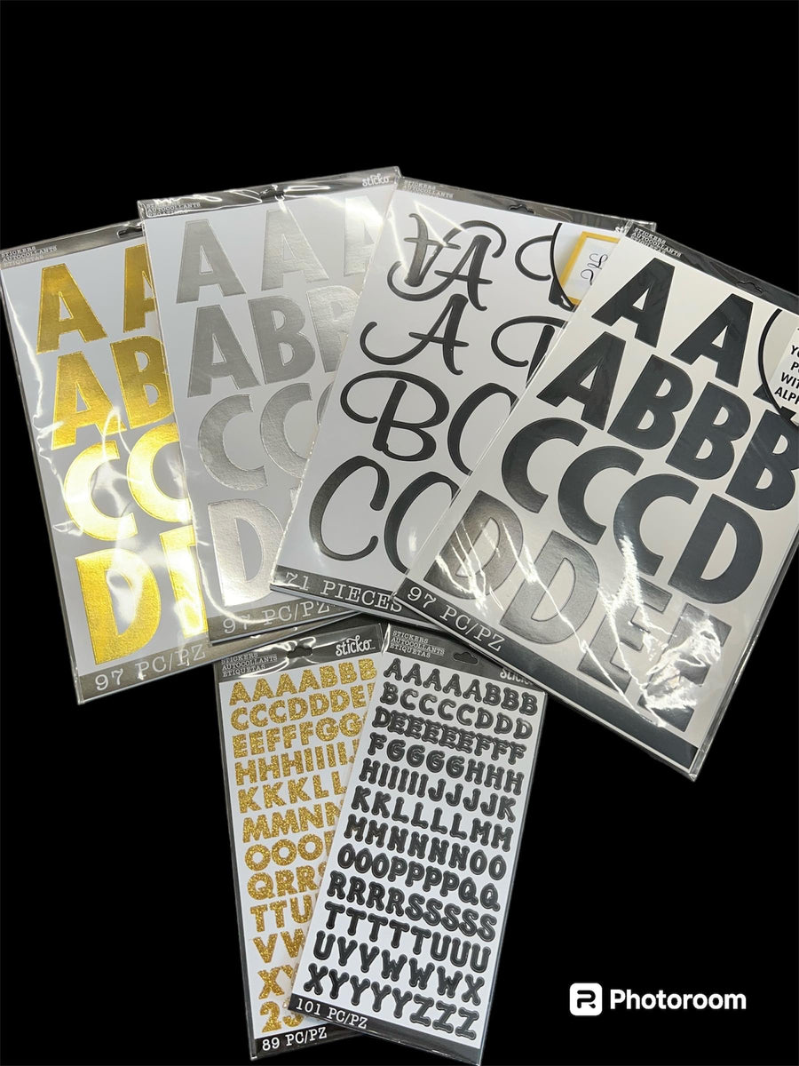 New Lot of Sticko Alphabet Stickers Assorted Colours, Fonts & Sizing ...
