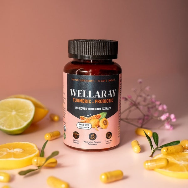 New Retails $50US+ WELLARAY Turmeric Probiotic with 95% Curcumin 90 Ca ...