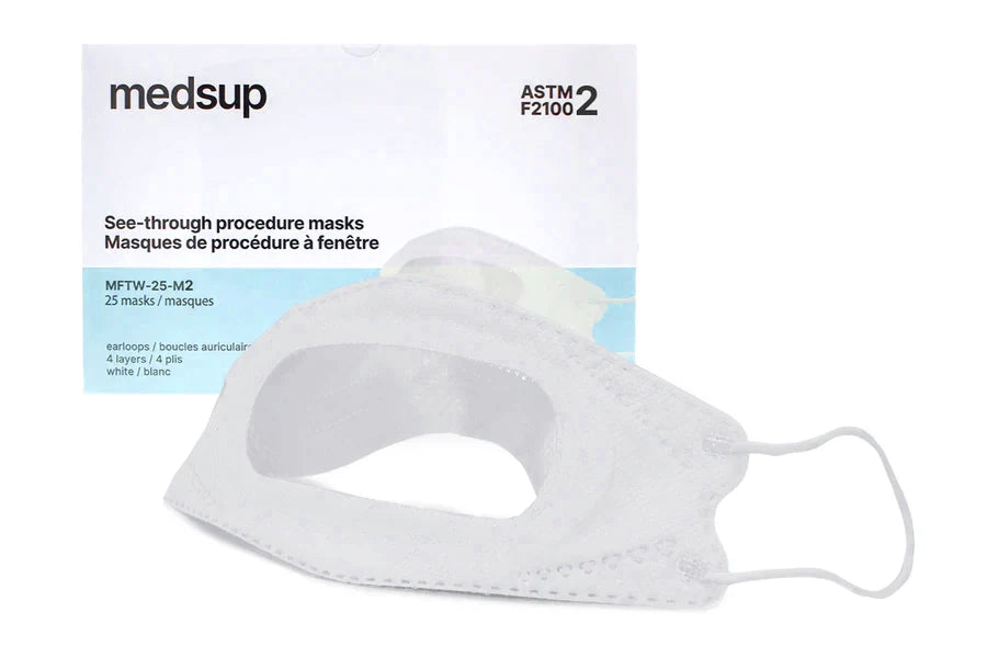 New MedSup Canada See-through Procedure Mask - ASTM Level 2, 25 Pack ...