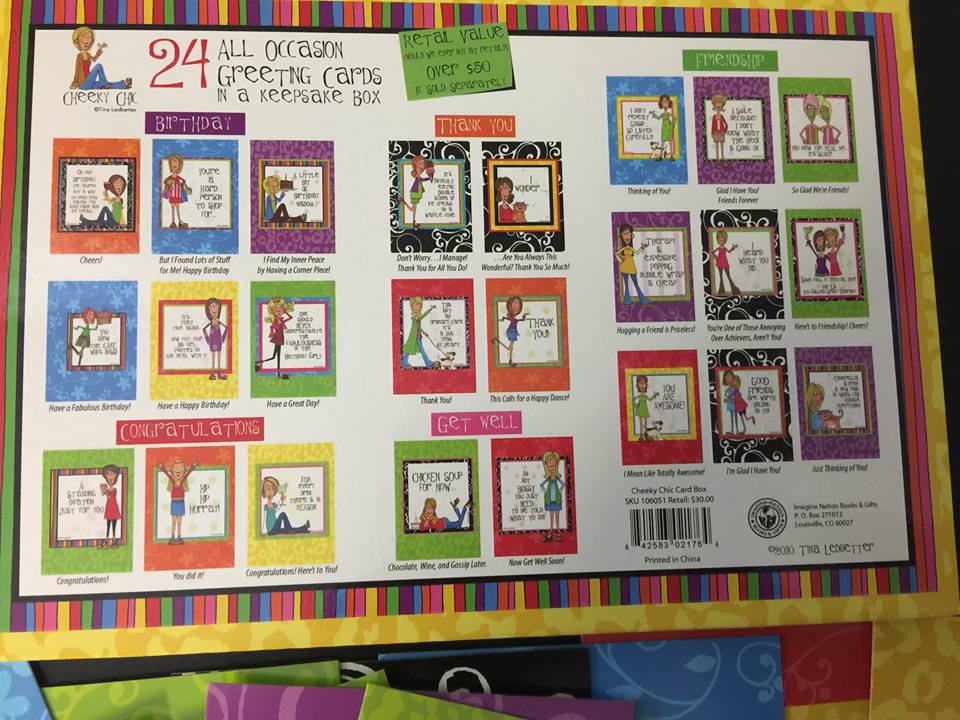 Awesome Cheeky Chic Card Box set with 24 All Occasion Cards & Envelope ...