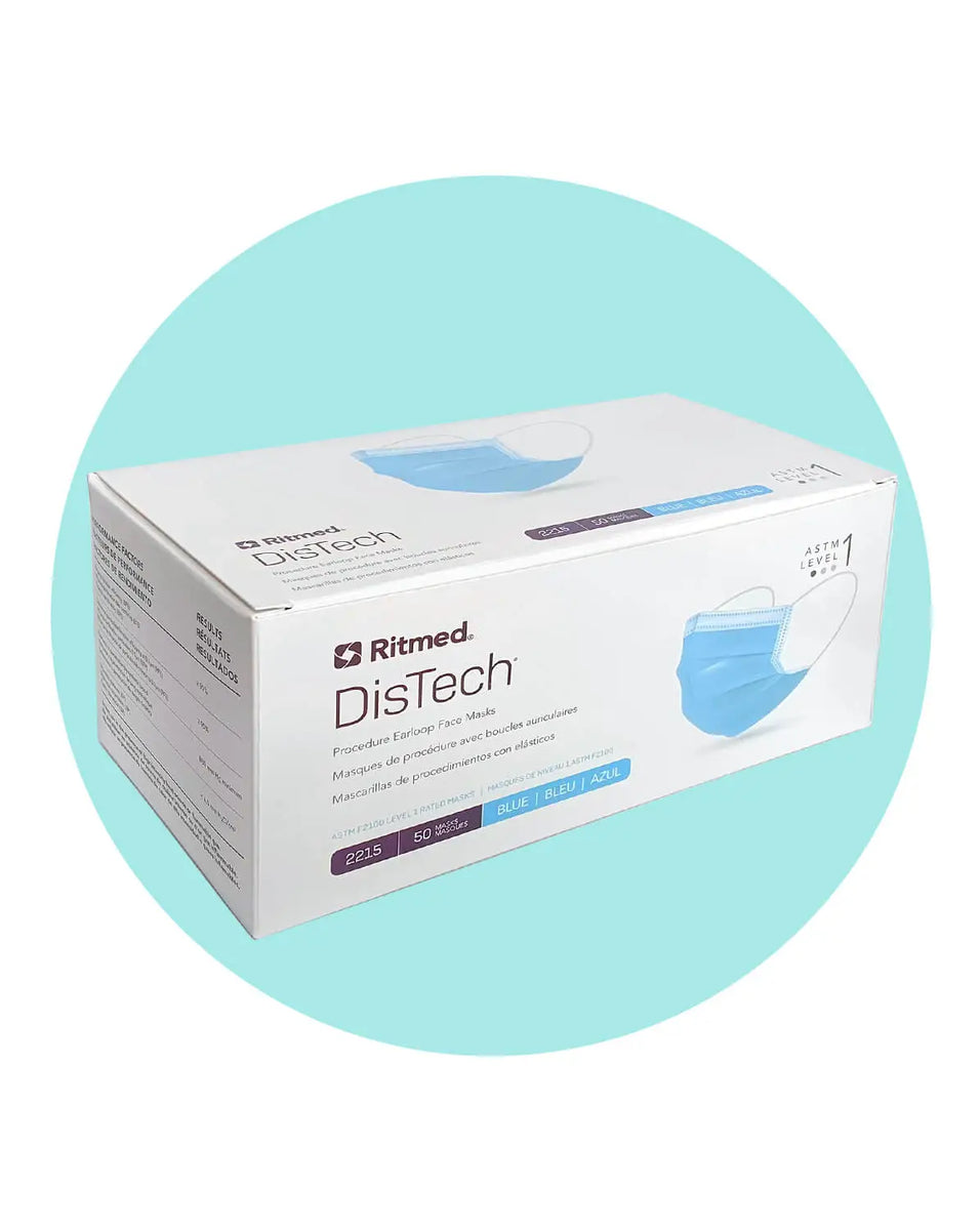 New Procedure Earloop Face Masks- ASTM Level 1, Blue, 50/box by MEDLEE ...