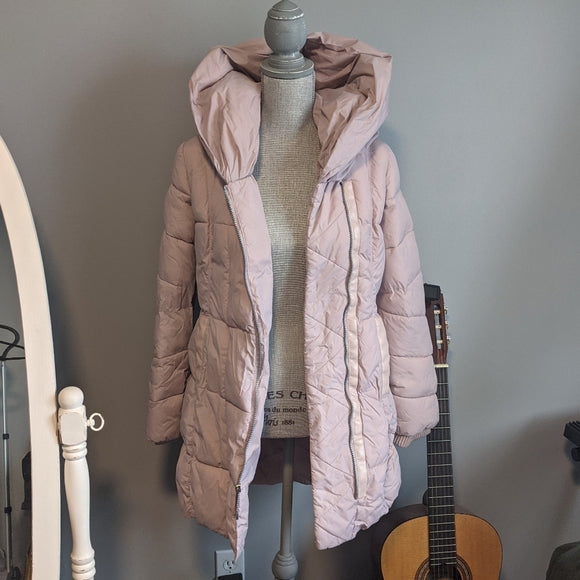 New Women's 3/4 Length french connection pillow collar puffer Jacket i ...