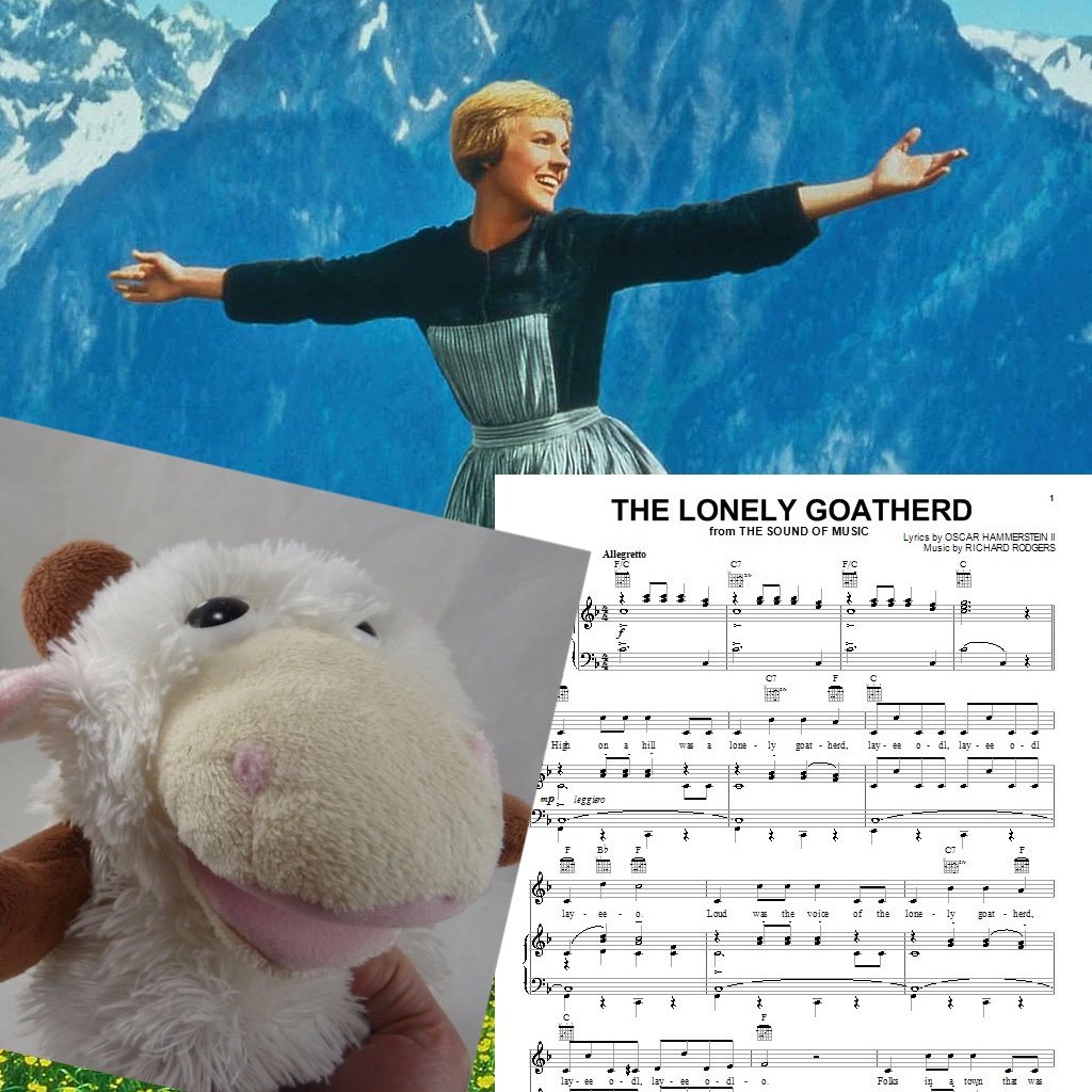 Awesome Cuddly Crooners Singing Goat (Sound of Music), Stuffed hand pu ...