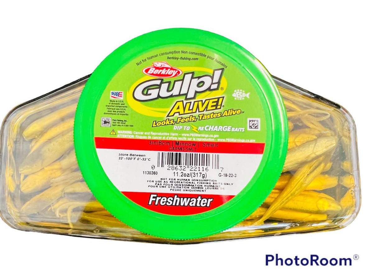 New Berkley Gulp Alive 3" Minnow Smelt 11.2 Ounce – The Warehouse ...