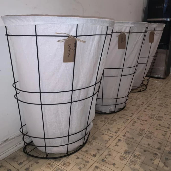 New Metal Wire hamper Basket with Fabric - Room Essentials – The ...