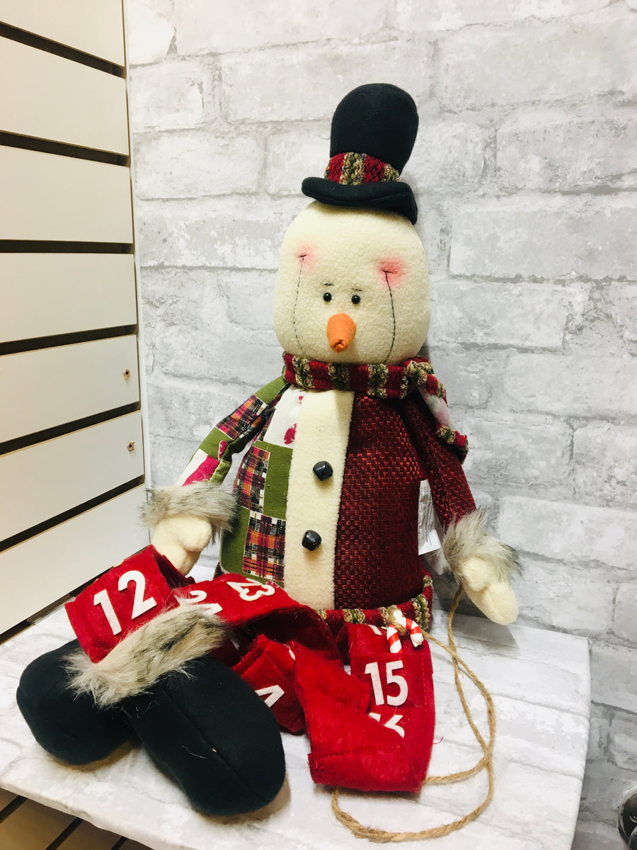 Awesome PLUSH SNOWMAN Long Leg Advent Calendar! Legs hang long, candy ...