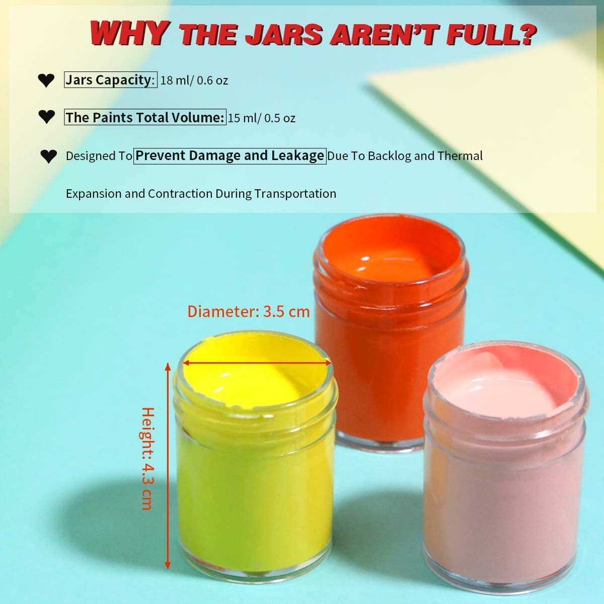 New TBC The Best Crafts 24 Colors Acrylic Paint Jar Set, Vibrant Color ...